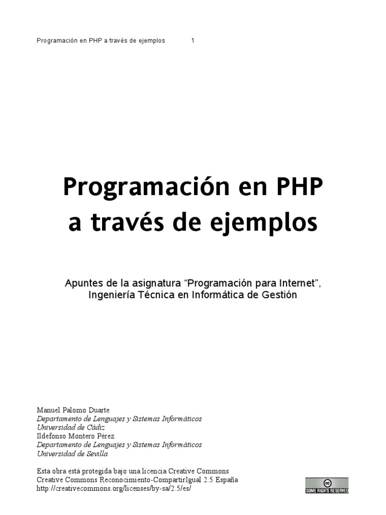 Programacion PHP A Traves de Ejemplos | PDF | Servidor web | Internet y web