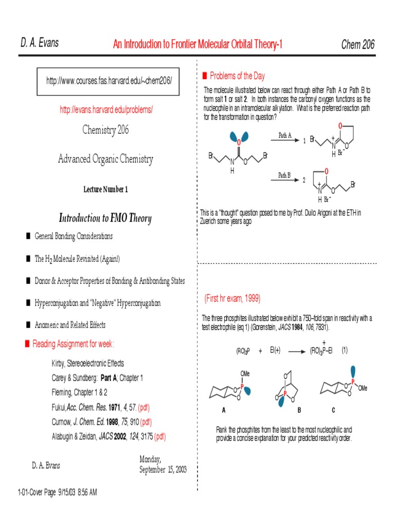 Chemistry - Harvard's Advanced Organic Chemistry 2003 | PDF | Molecular ...