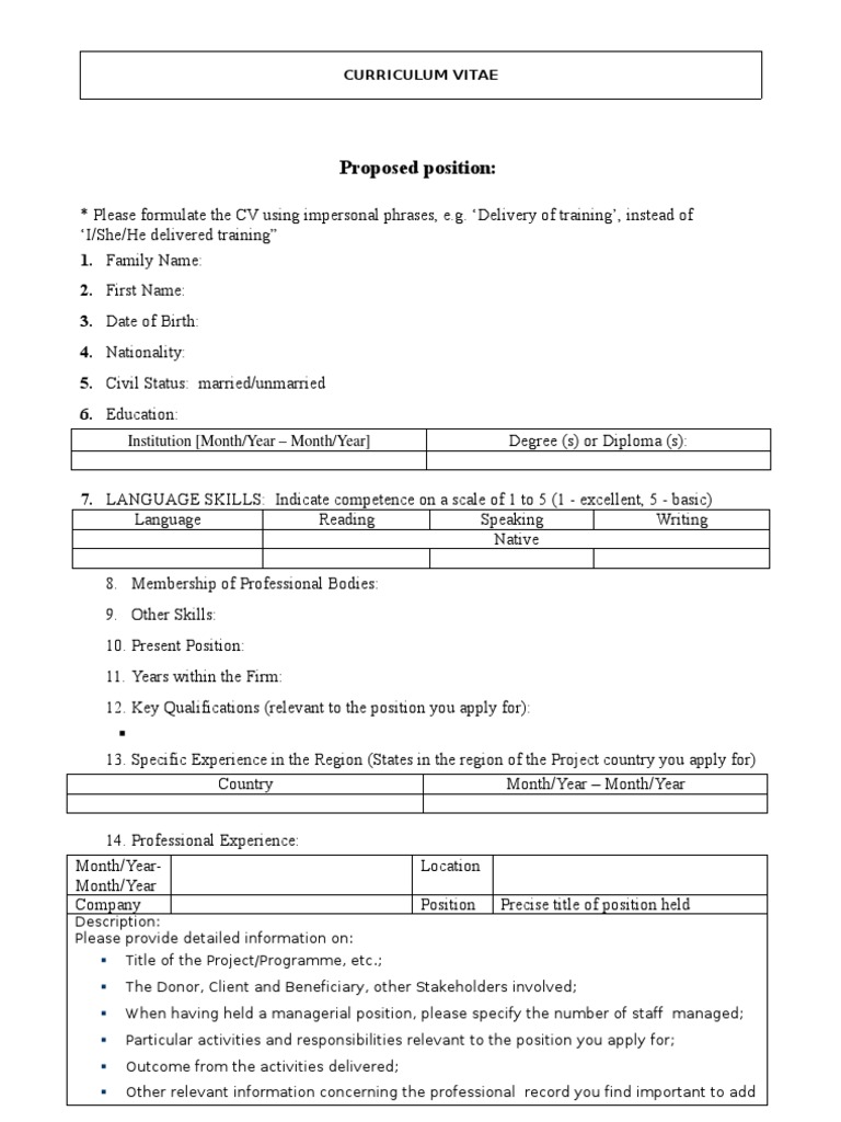 Professional CV Template Guide | PDF