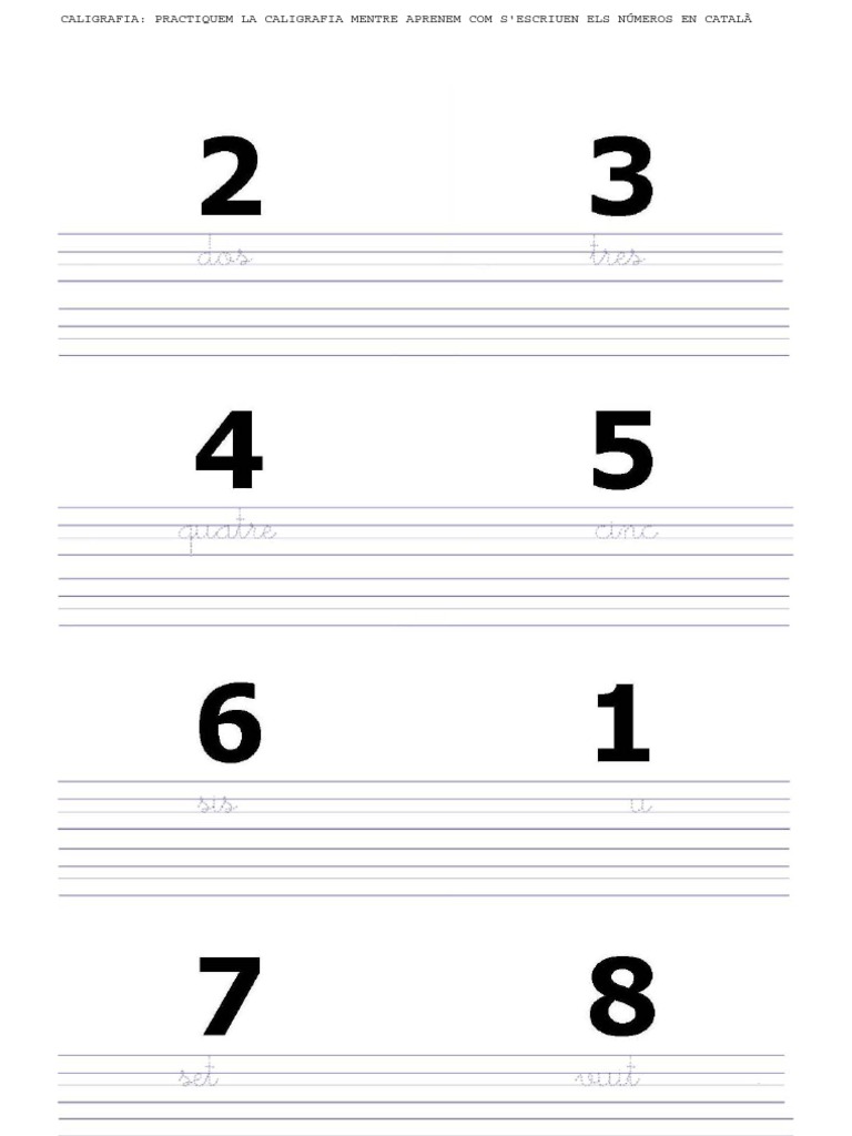 Caligrafia Aprenem Els Numeros | PDF