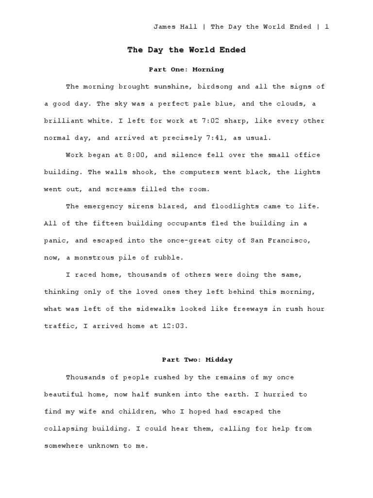 The Day The World Ended (Short Story) | PDF