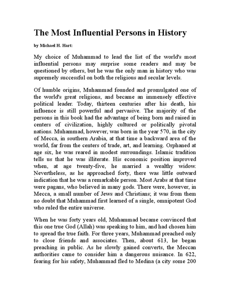 Muhammad's Impact on History | PDF | Muslim | Muhammad
