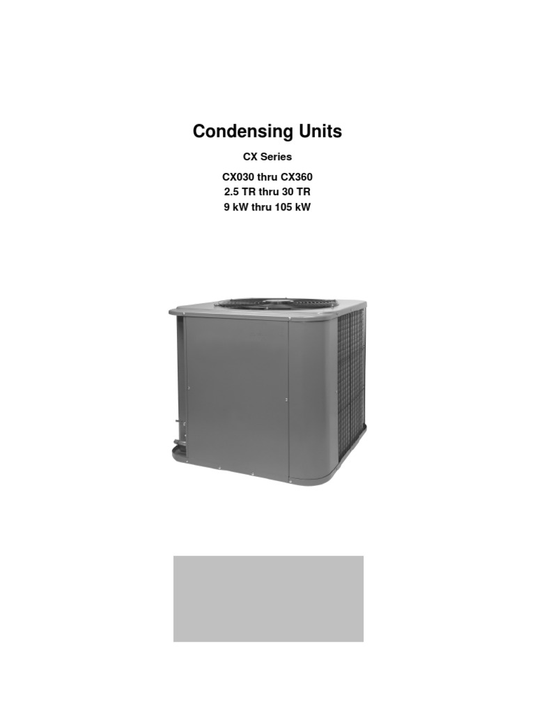 Air Cooled Condensing Unit - Serries CX | PDF | Hvac | Heat Exchanger