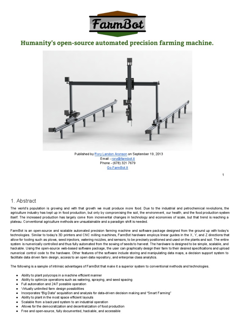 FarmBot - Humanity's Open-Source Automated Precision Farming Machine ...