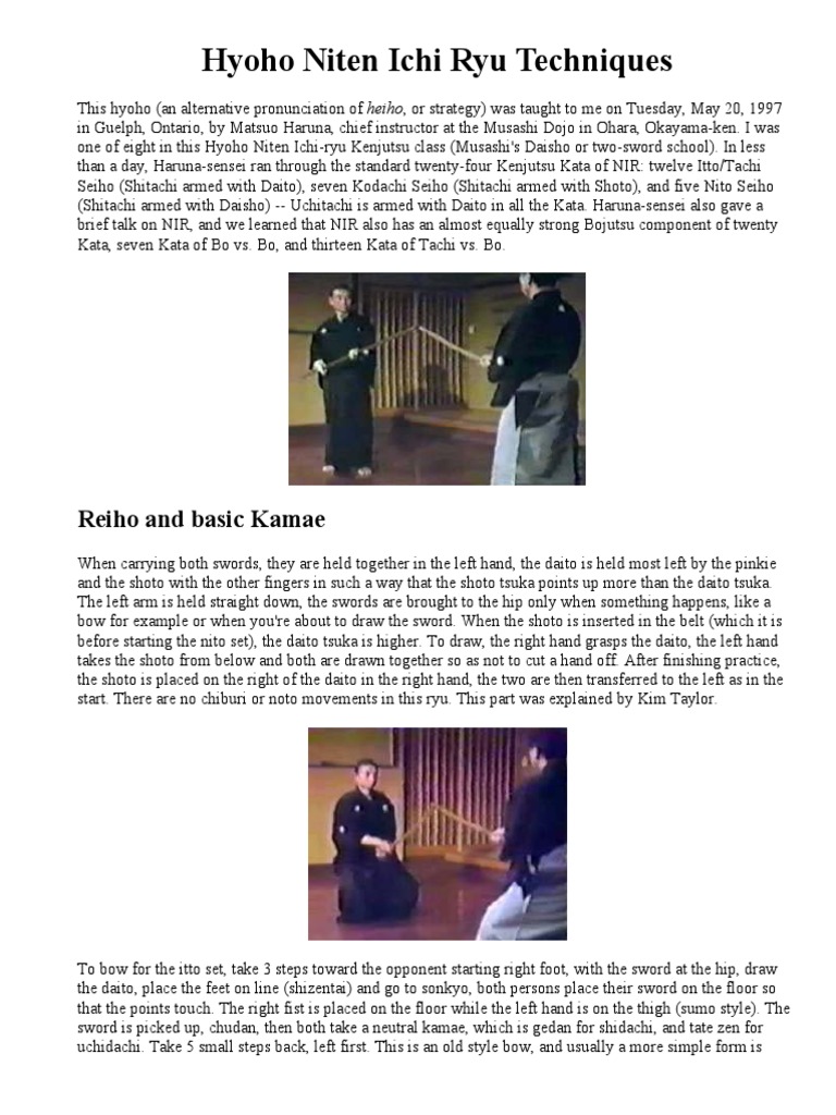 Niten Ichi Ryu Kenjutsu Techniques | PDF | Self-Improvement