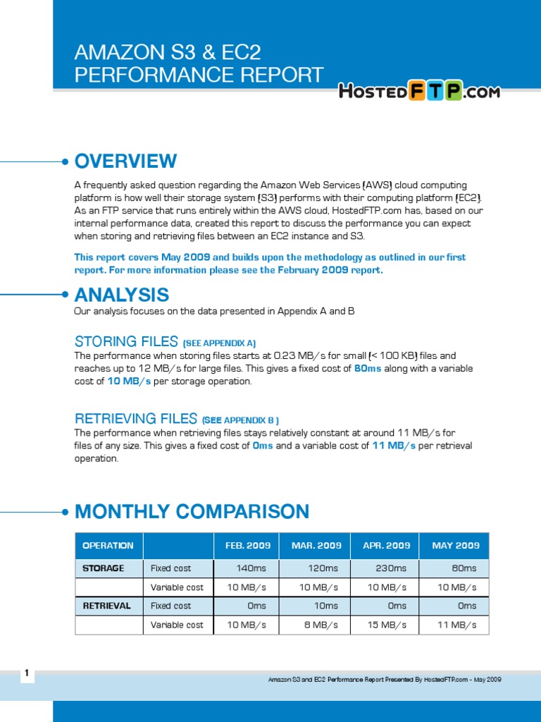 Amazon Aws S3 Performance Report May Pdf Amazon Web Services