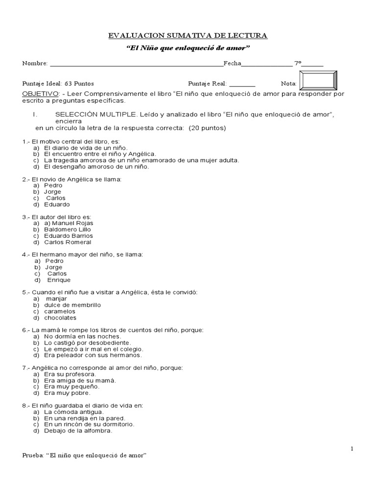 Prueba El Niño Que Enloquecio de Amor | PDF | Amor