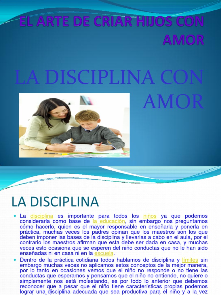 El Arte De Criar Hijos Con Amor Pdf Disciplinas Adultos