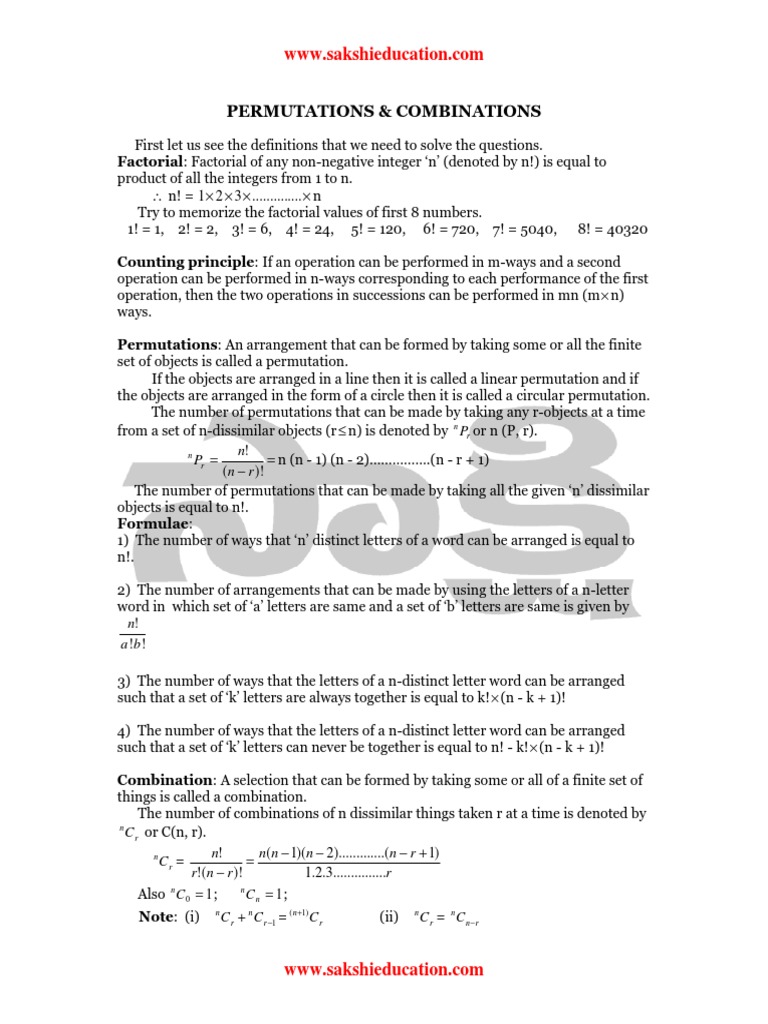 Perm Comb | PDF | Permutation | Vowel