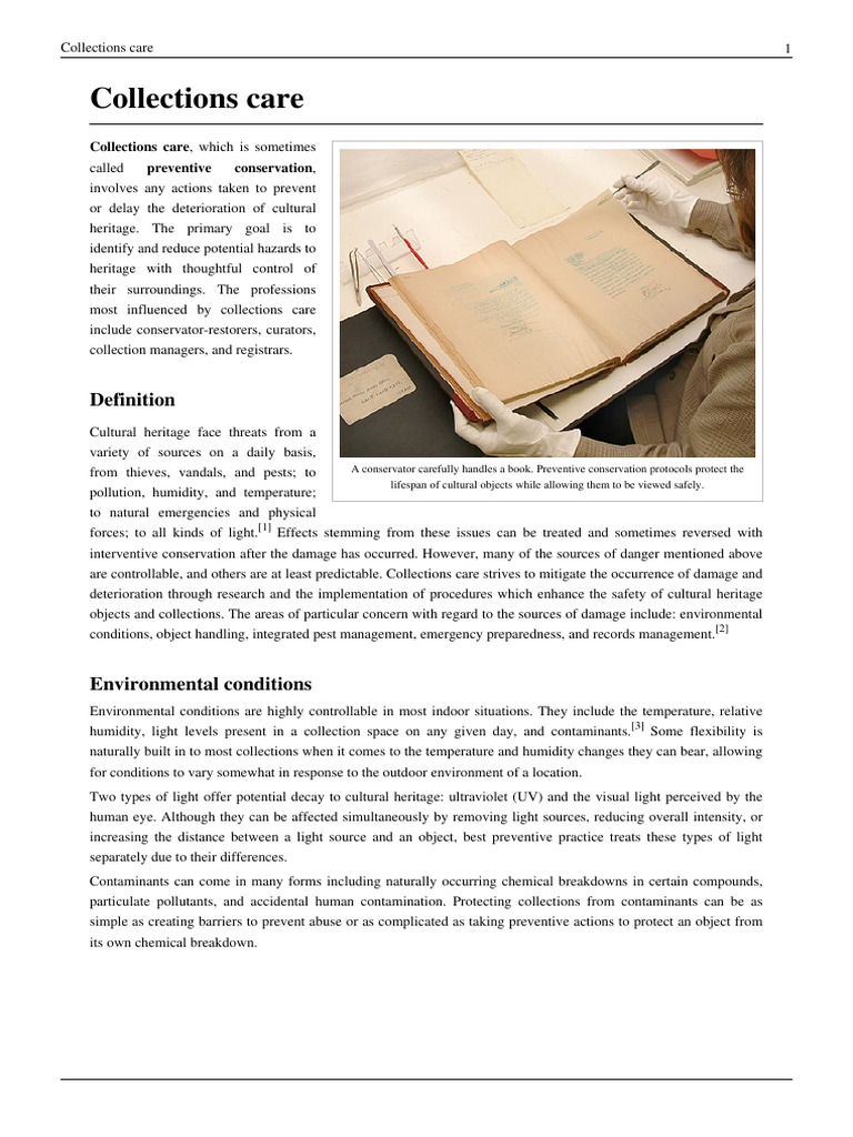 Collections Care, Which Is Sometimes | PDF | Collections Care | Nature