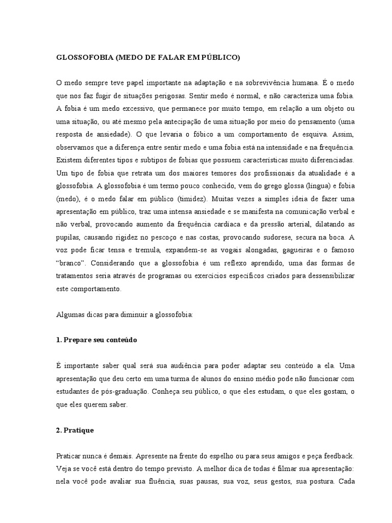 Oito estratégias para superar o medo de falar em público: entendendo e ...