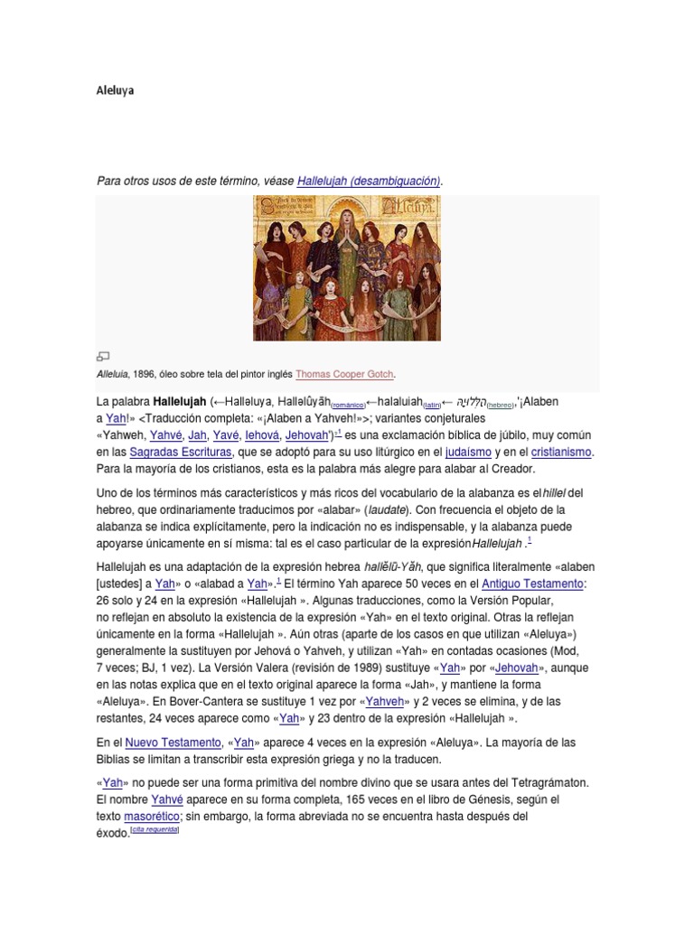 Significado de "Aleluya" en la Biblia | PDF | Palabras y frases de la ...