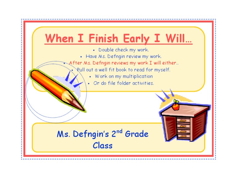 Early Finish Activities for 2nd Graders | PDF