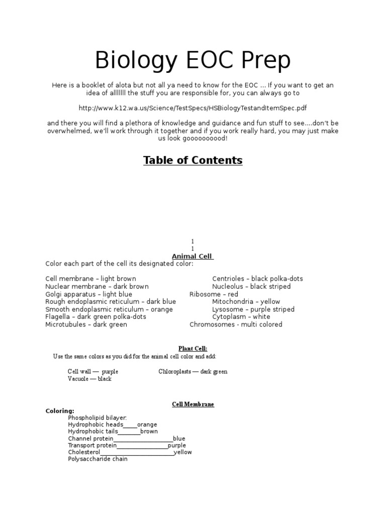 EOC Booklet | PDF | Rna | Translation (Biology)