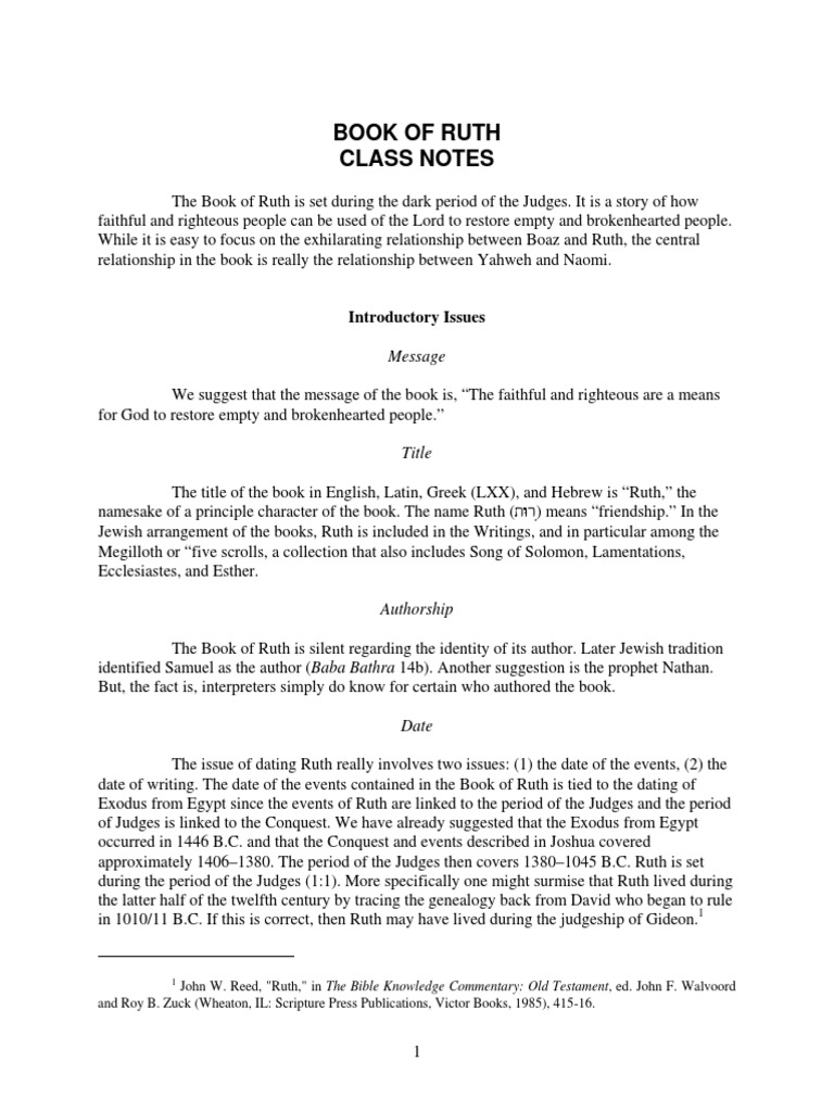 Ruth Handout CP | PDF | Book Of Ruth | Naomi (Biblical Figure)