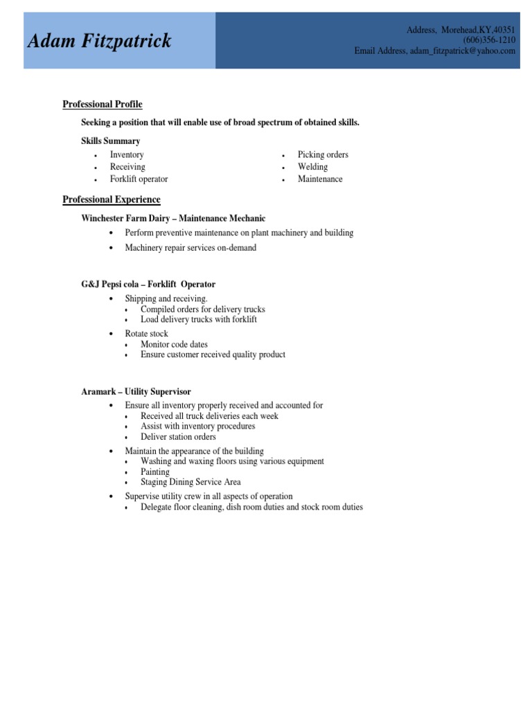 Adam Resume | PDF
