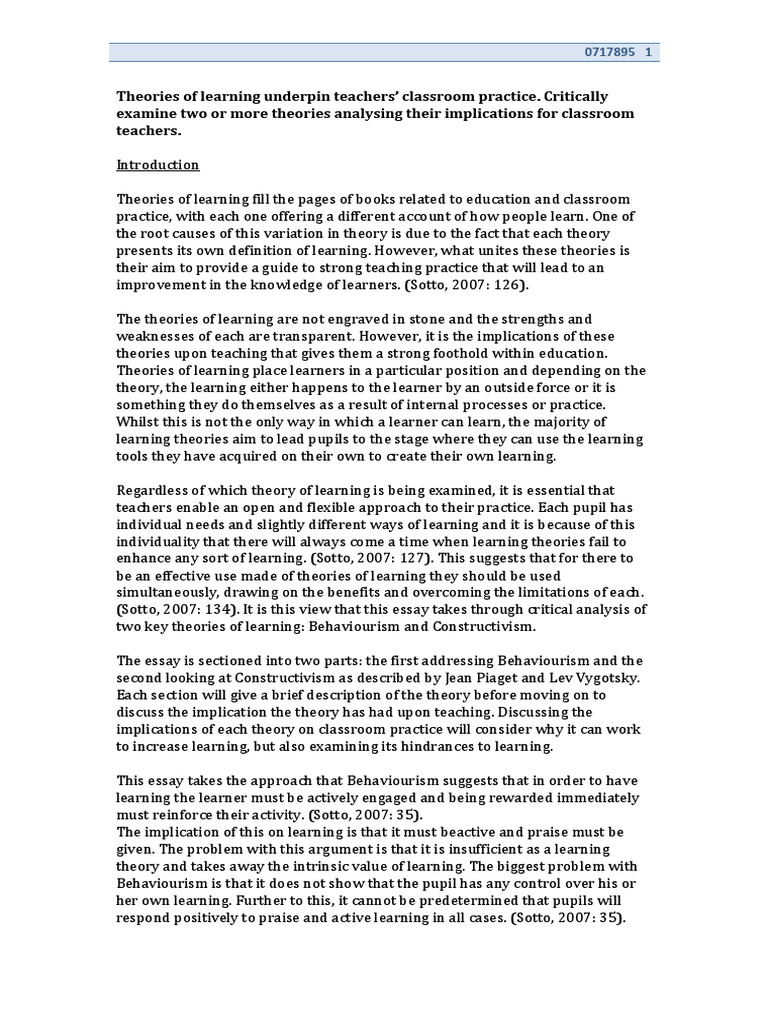 Core Masters Theories of Learning | PDF | Constructivism (Philosophy Of ...