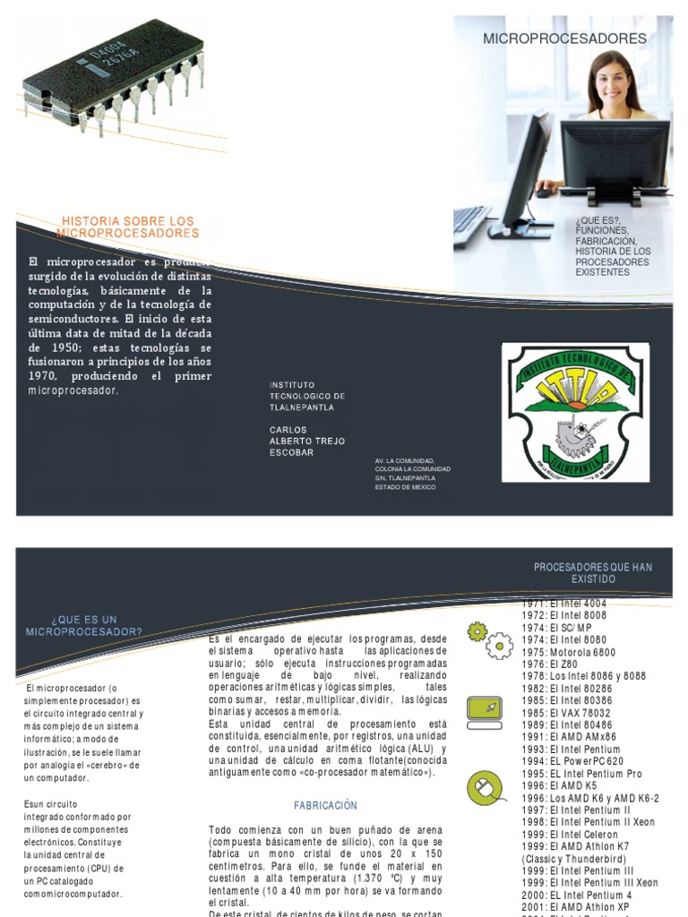 Triptico de Microprocesador | PDF | Microprocesador | Intel
