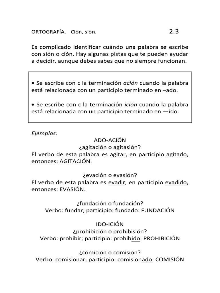 Poemas y ortografía: ción vs sión | PDF | Palabra | Idiomas