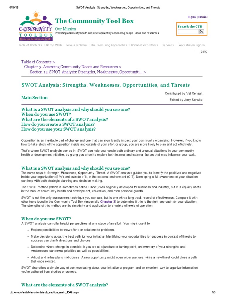 SWOT Analysis - Strengths, Weaknesses, Opportunities, and Threats | PDF ...