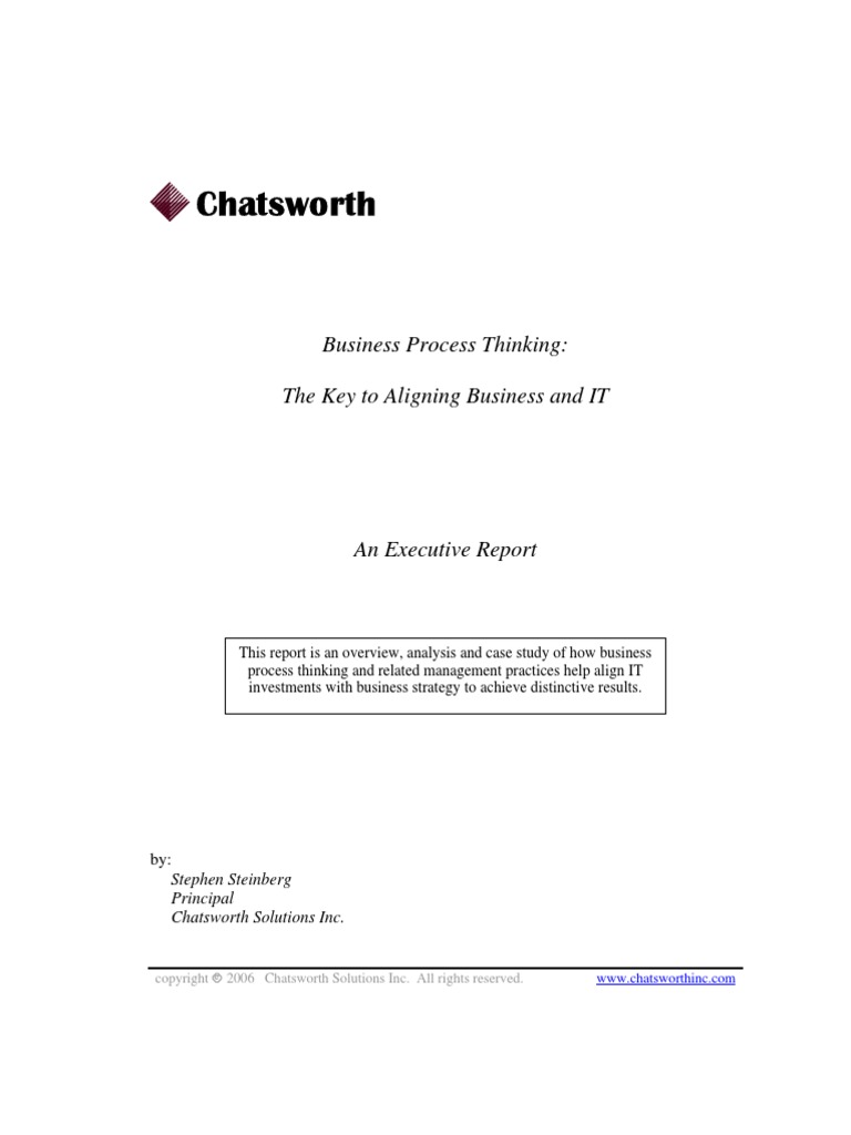 Business Process Thinking: The Key To Aligning Business and IT | PDF ...