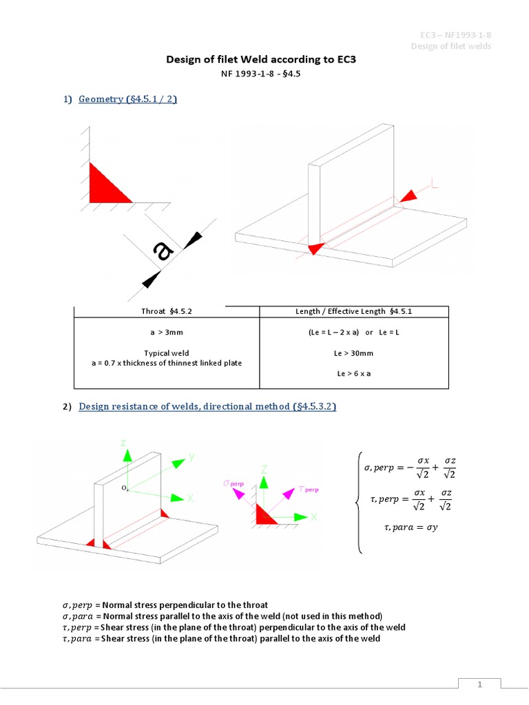 Fillet Weld Design per EC3 Guidelines | PDF