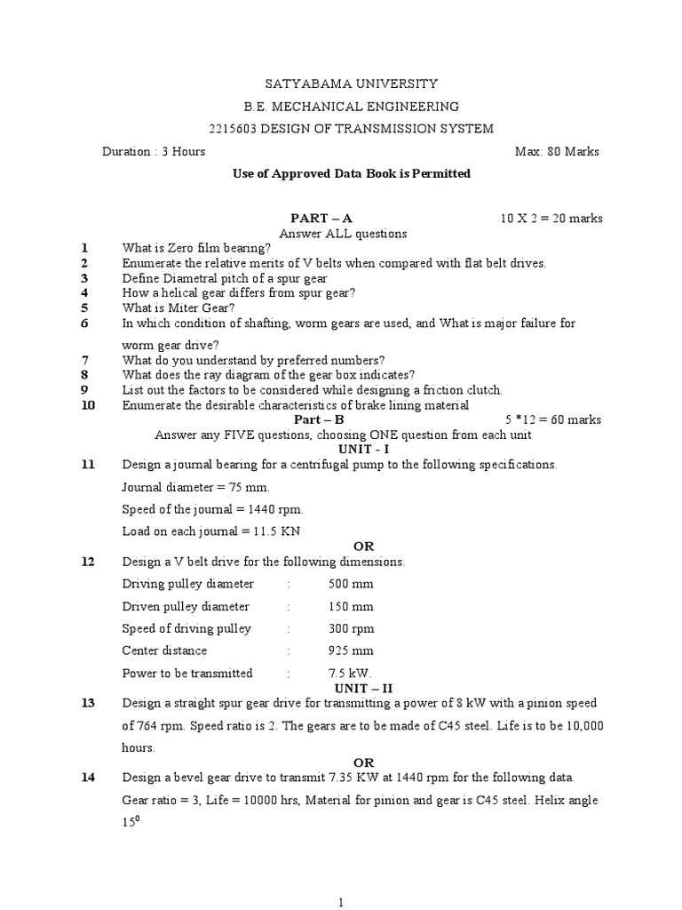 Design of Transmission Systems 3 | PDF | Gear | Transmission (Mechanics)