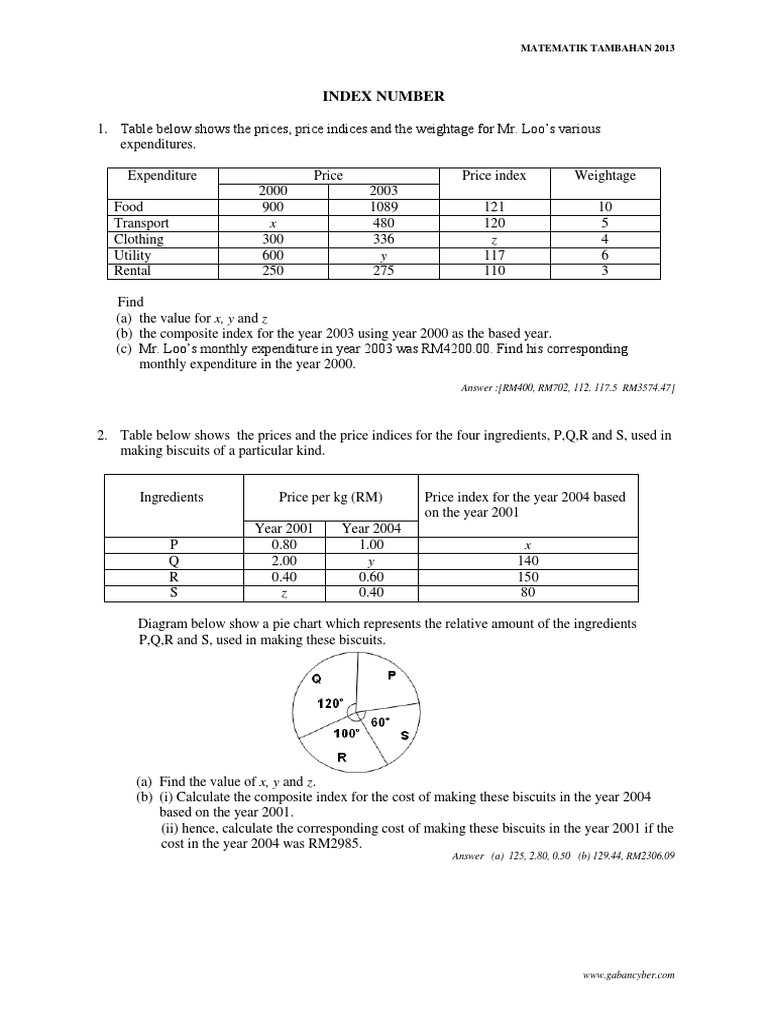 Index Number | PDF | Price Indices | Index (Economics)
