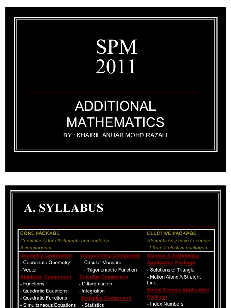 SPM Add Math Presentation | PDF