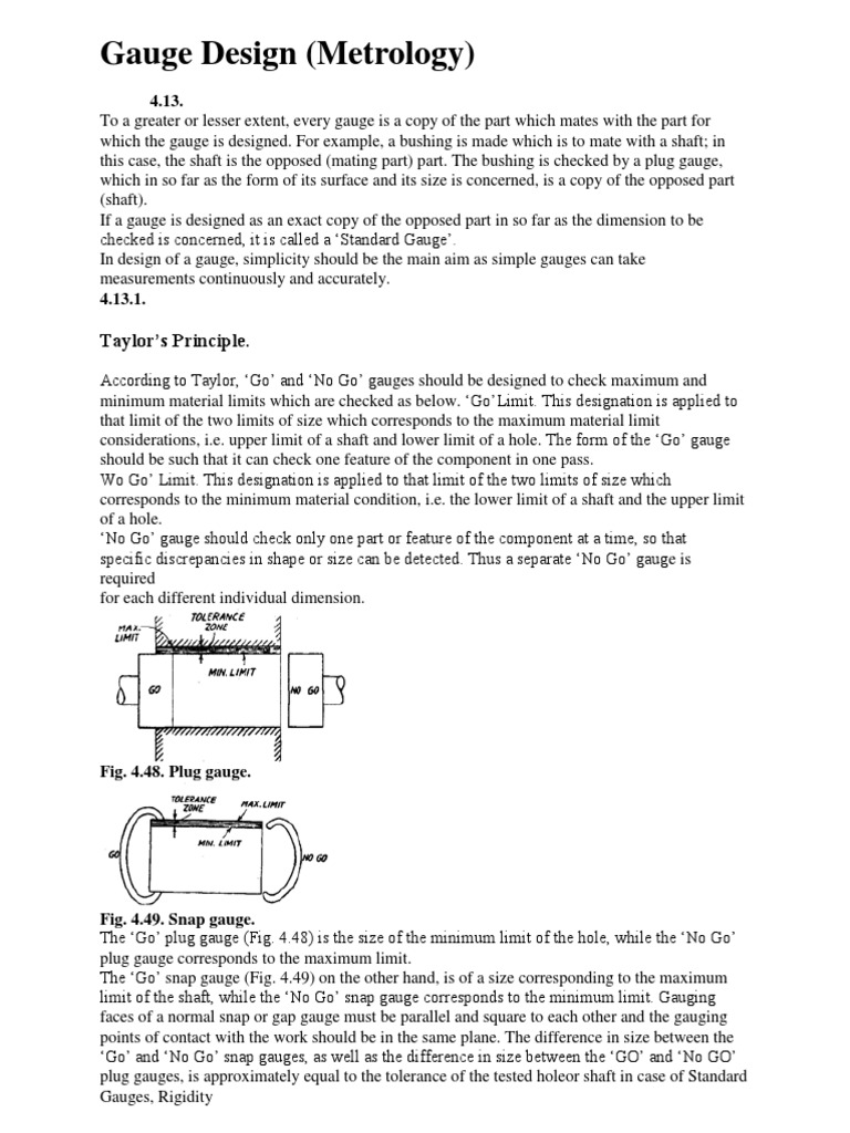 Gauge Design (Metrology) | PDF | Engineering Tolerance | Teaching ...