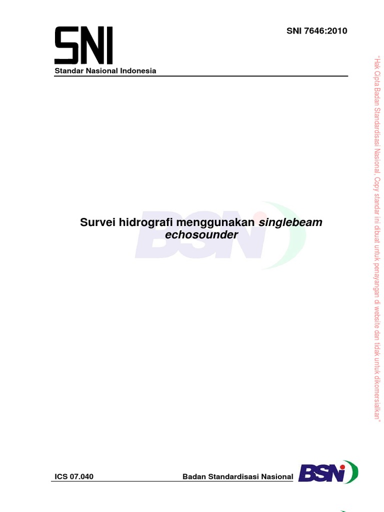 SNI 7646-2010 Survei Hidrografi | PDF
