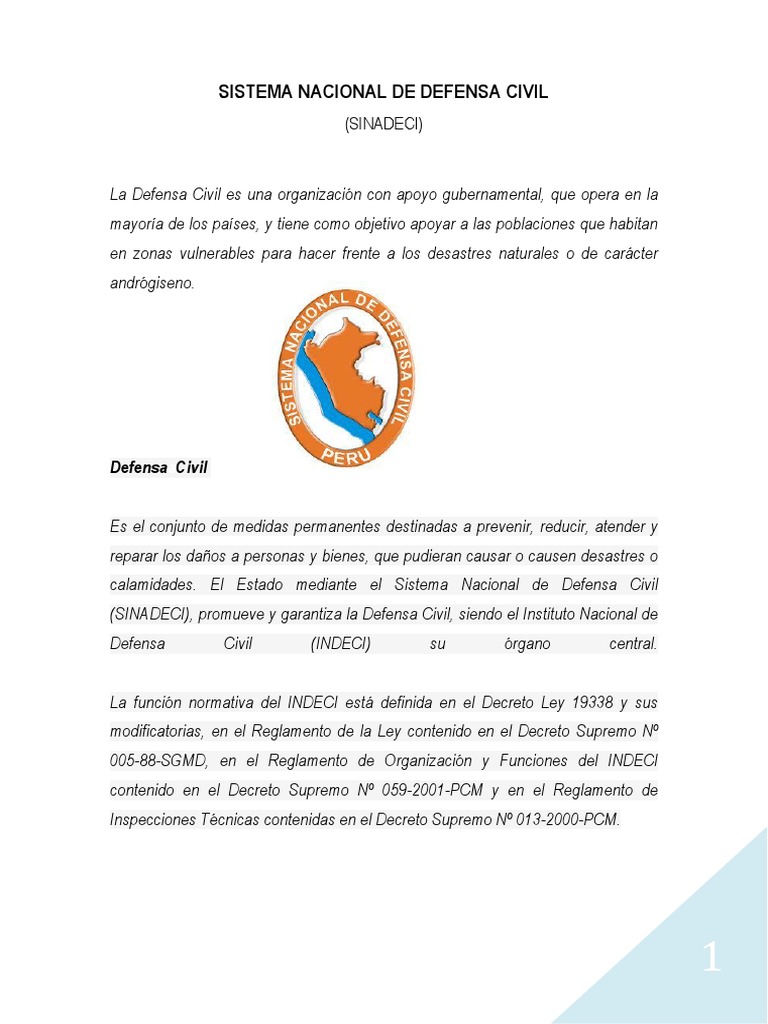 Sistema Nacional de Defensa Civil | PDF | Defensa Civil | Temblores