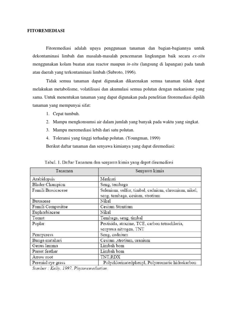 Fitoremediasi Dan Bioremediasi | PDF