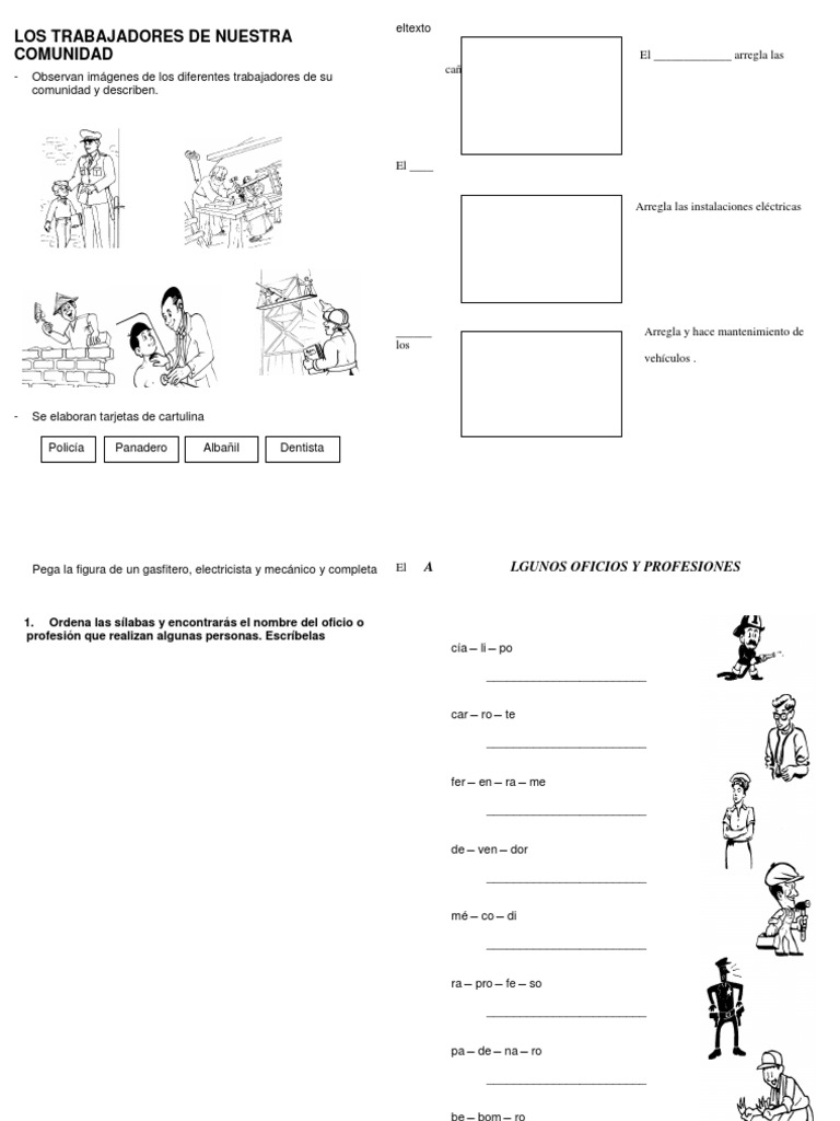 Fichas Trabajadores de La Comunidad 5 Años | PDF | Alimentos
