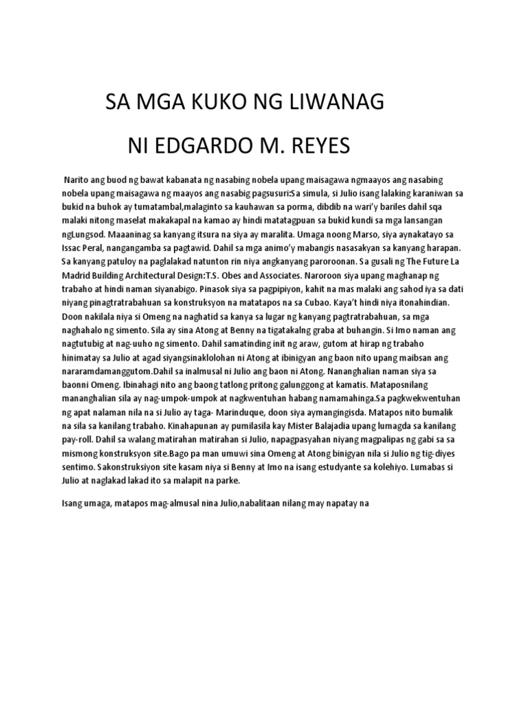 Sa Mga Kuko NG Liwanag | PDF