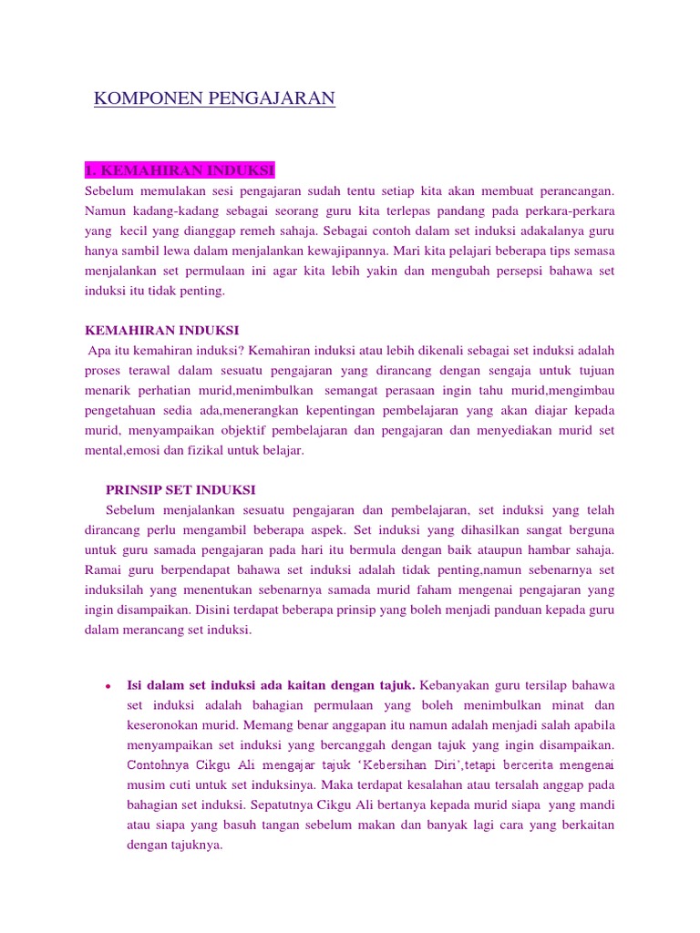 Variasi Rangsangan Komponen Pengajaran | PDF