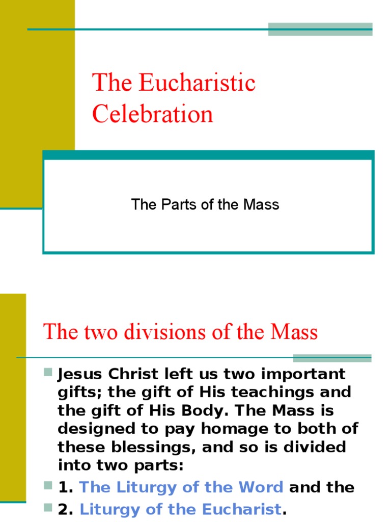 Two Main Parts of the Catholic Mass | PDF | Mass (Liturgy) | Eucharist