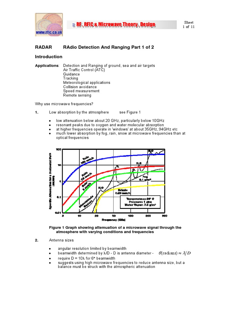 Radar Radio Detection and Ranging Part 1 of 2: Applications | PDF