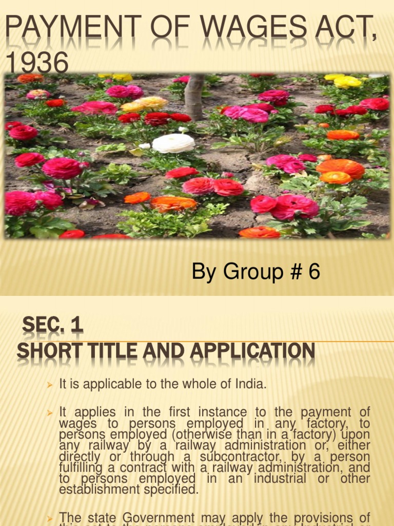 Payment of Wages Act, 1936 I | PDF | Wage | Employment