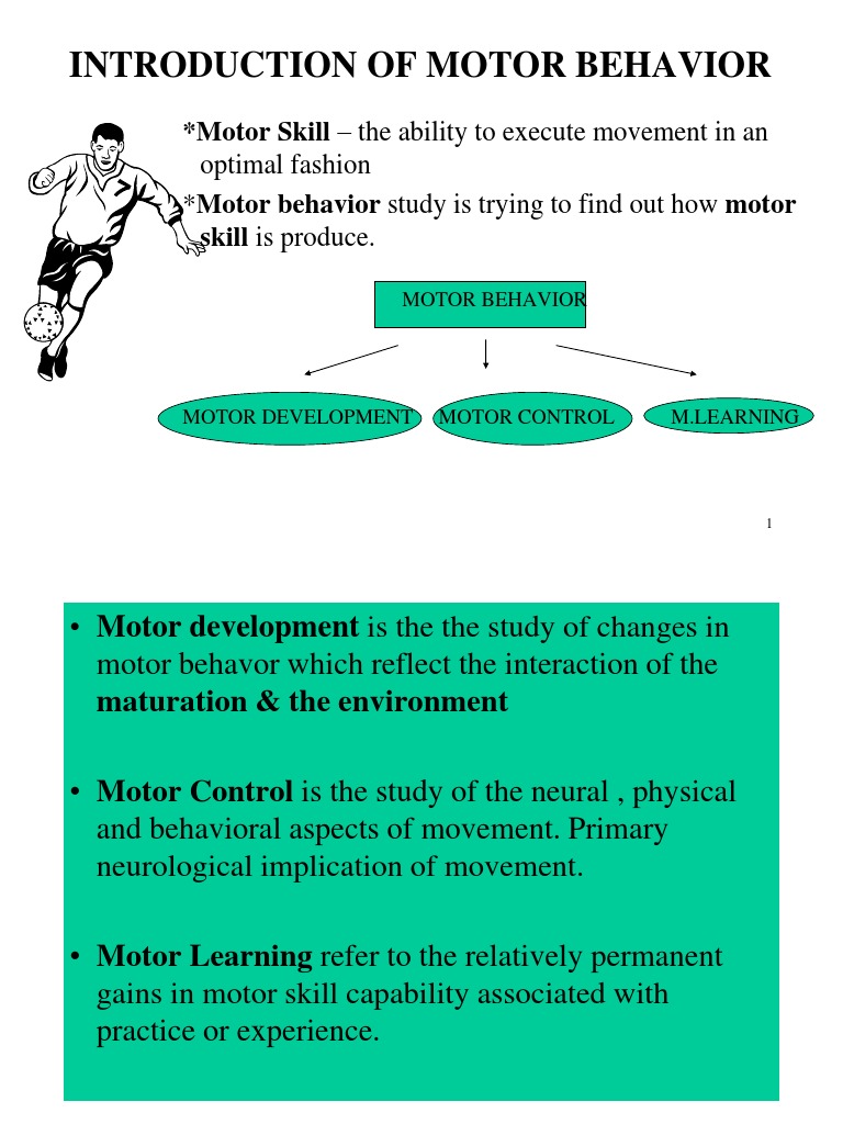 Introduction of Motor Behavior: Motor Skill - The Ability To Execute ...