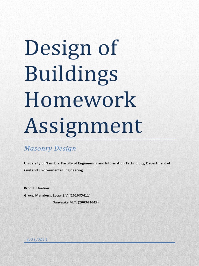Design of Buildings Homework Assignment | PDF | Engineering | Teaching ...