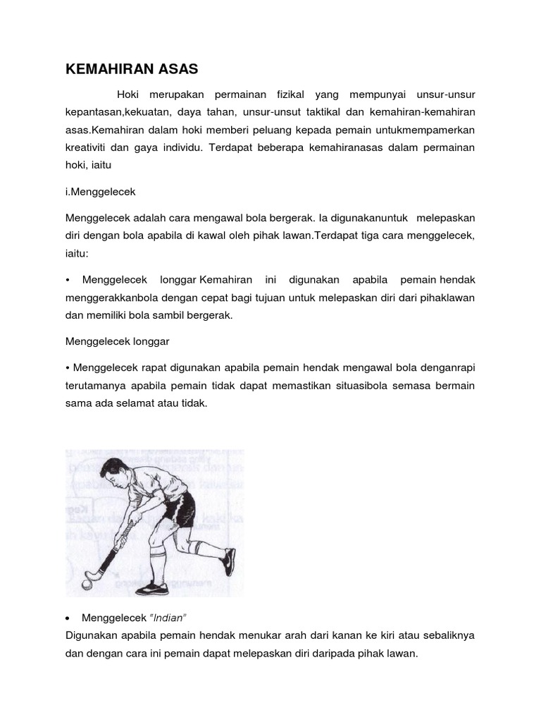 Kemahiran Asas Hoki | PDF
