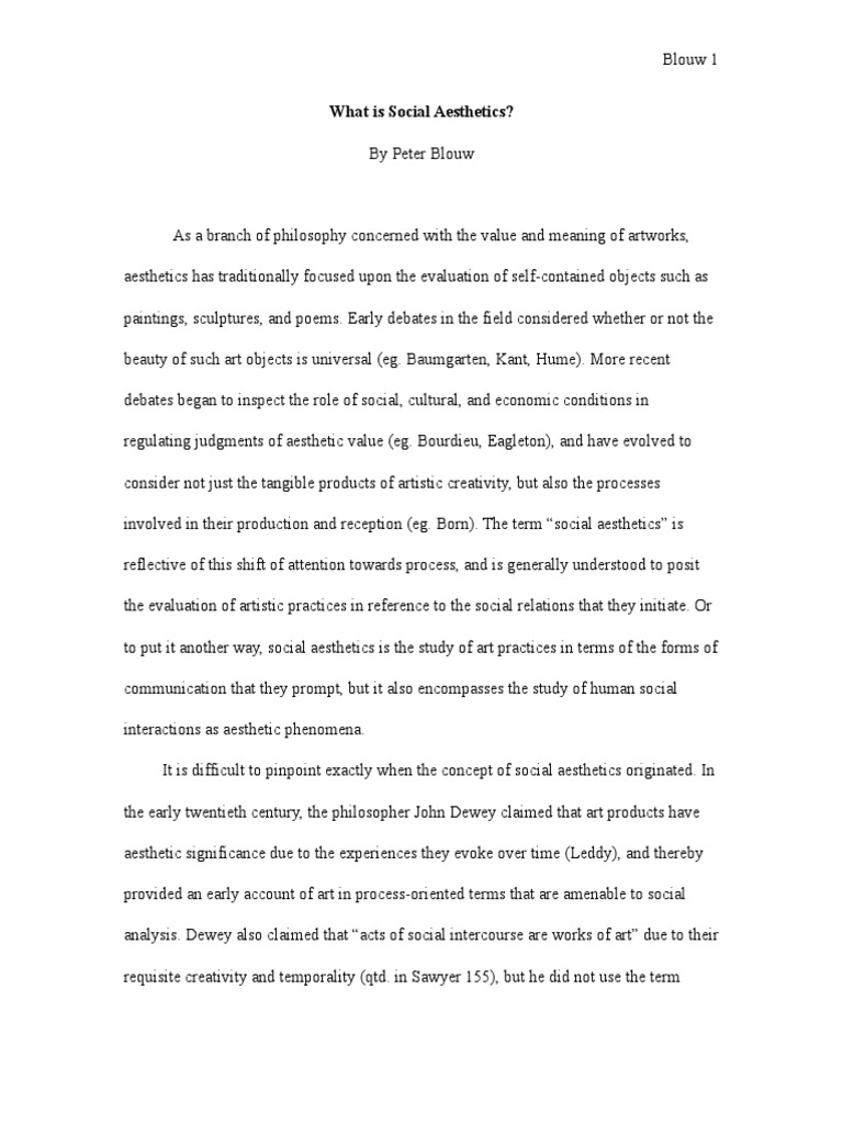 Understanding Social Aesthetics | PDF | Aesthetics | Situationist ...