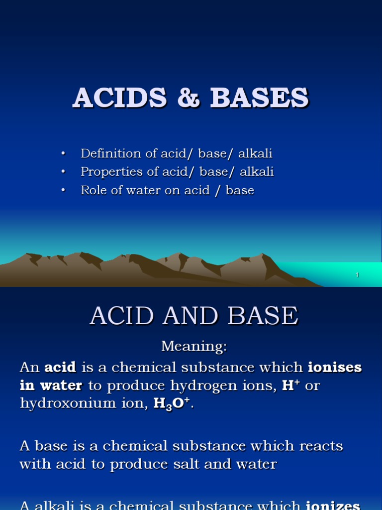 Acids and Bases: Definitions & Properties | PDF | Acid | Properties Of ...