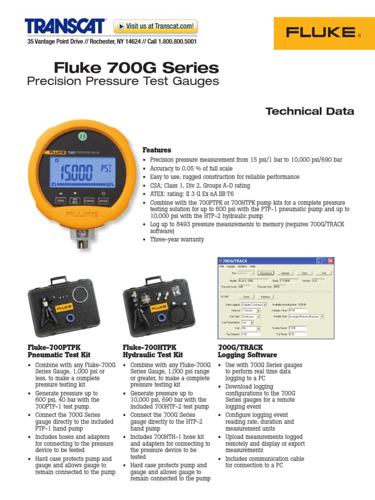 Fluke 700G Series: Precision Pressure Test Gauges | Download Free PDF ...