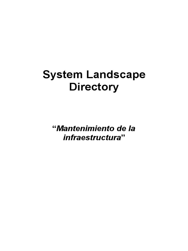 System Landscape Directory | PDF | Software | Informática