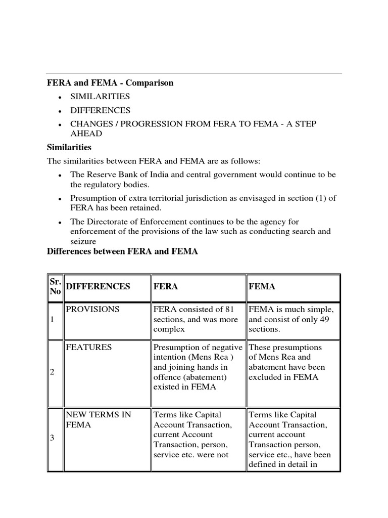 FERA and FEMA - Comparison | PDF | Crime & Violence | Crime Thriller