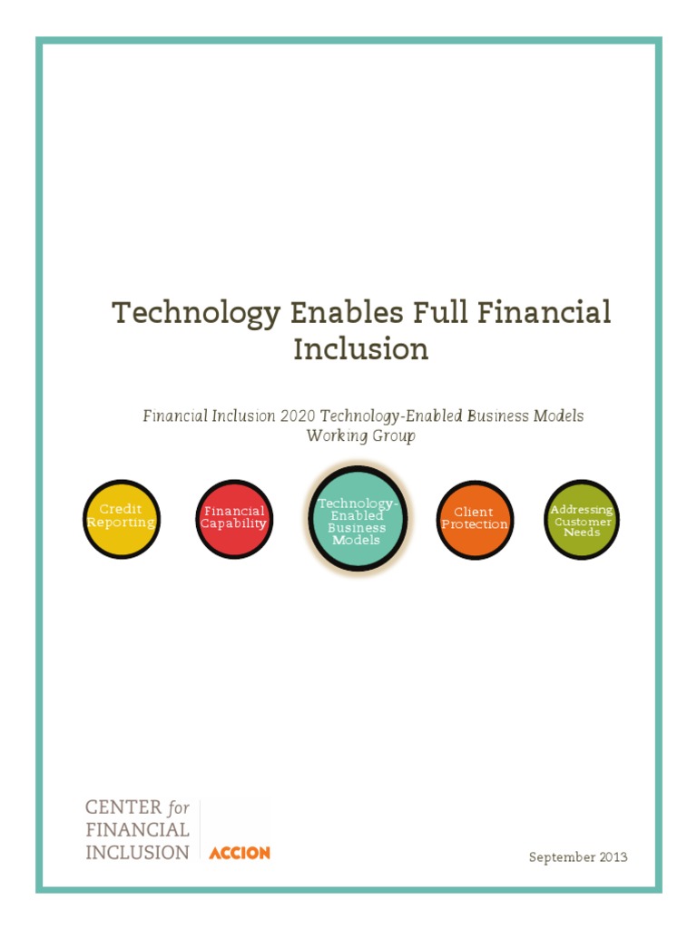 Technology Enables Full Financial Inclusion: Financial Inclusion 2020 ...