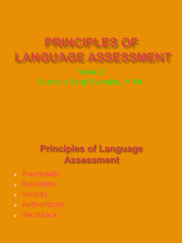 Principles of Language Assessment | PDF | Validity (Statistics) | Test ...