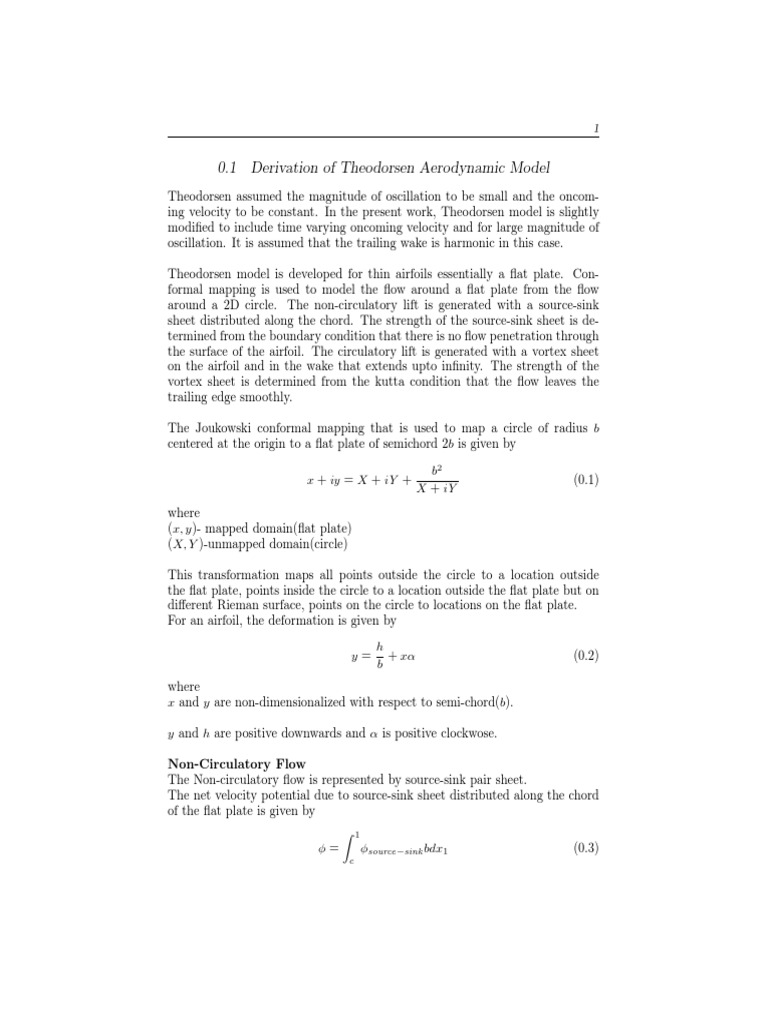 Theodorsen Theory For Deformable Airfoils Full Derivation | PDF | Lift (Force) | Airfoil